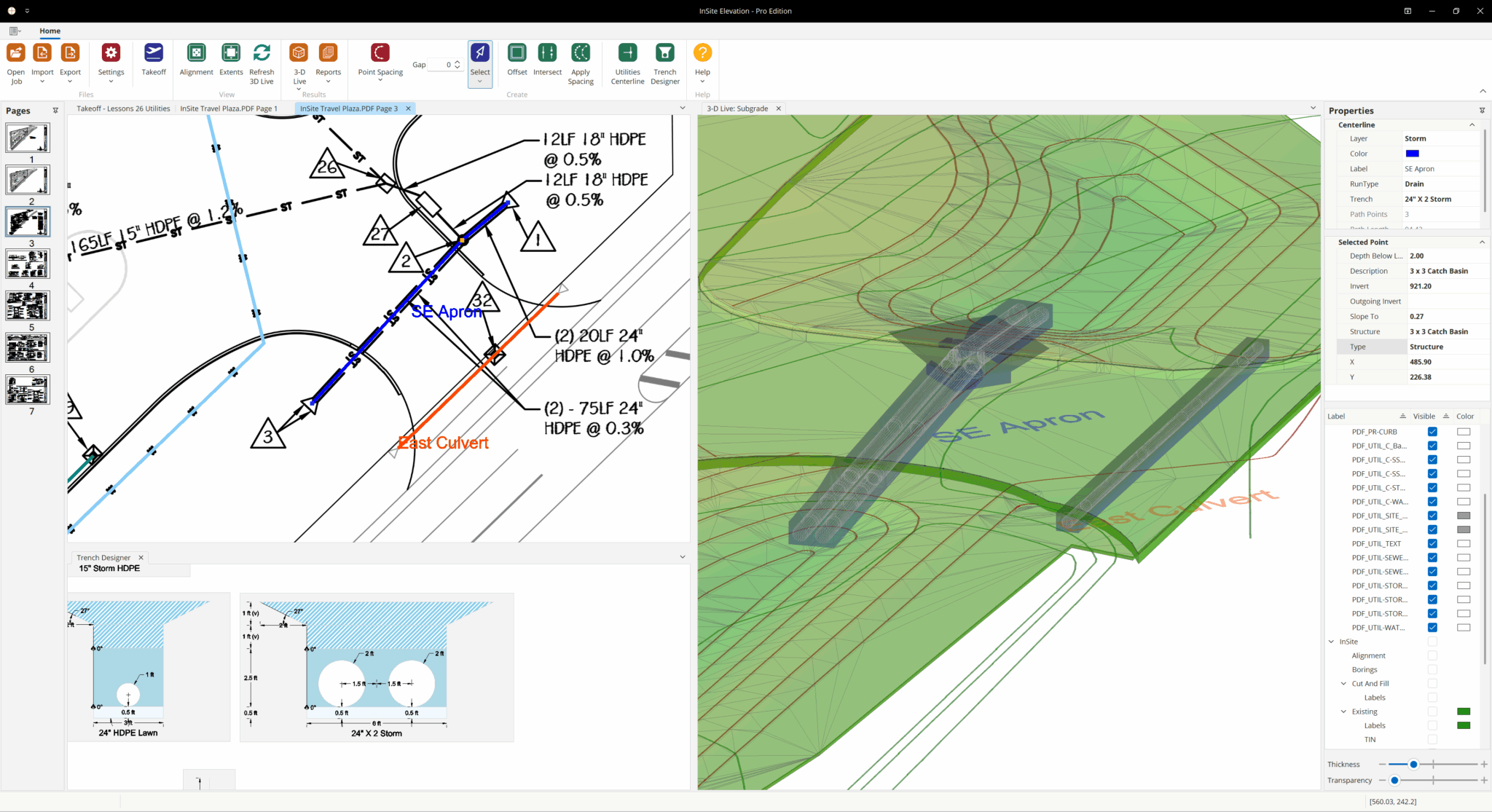 InSite Elevation Pro Earthwork Takeoff Software